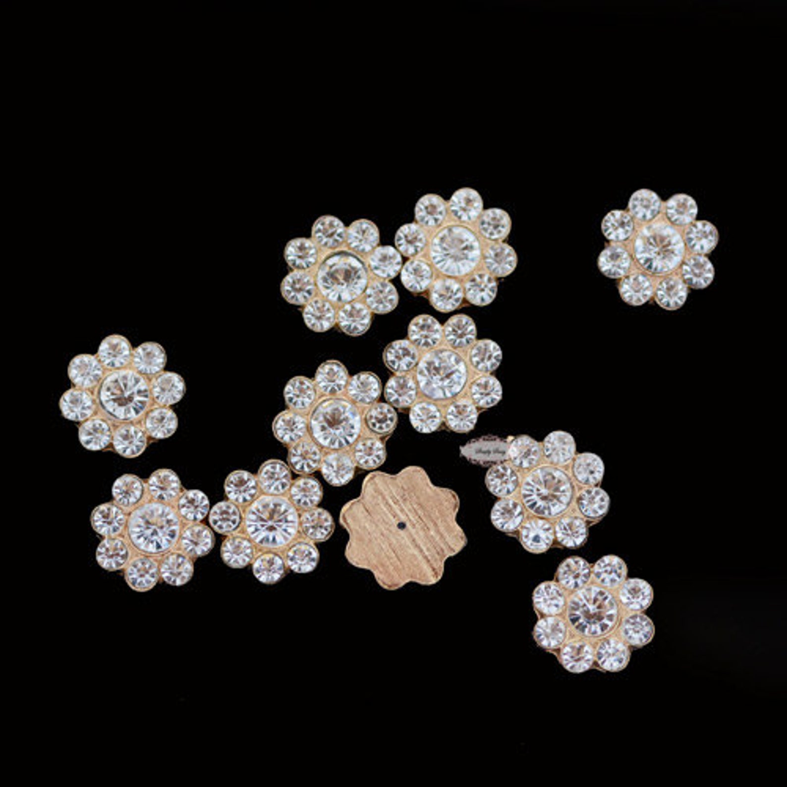 10pcs Rhinestone Flatback Buttons DIY Wedding Bridal Wedding - Etsy