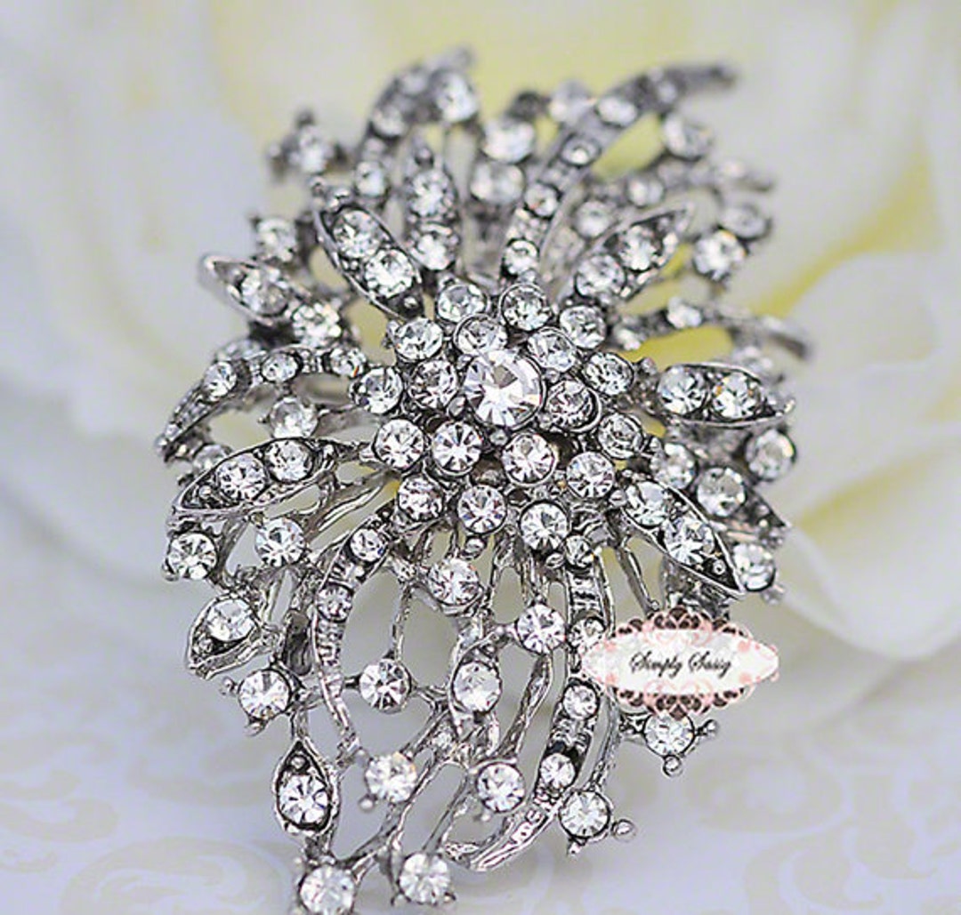 Rhinestone Brooch Pin: Bridal Wedding Jewelry DIY Supply - Etsy