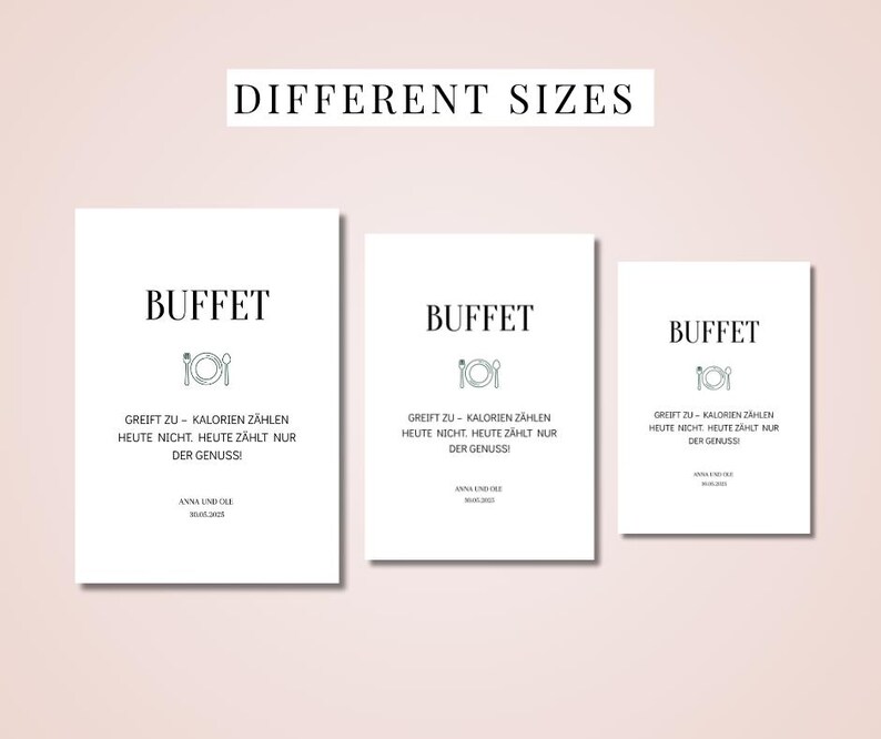 Wedding Buffet Sign Template – Buffet Card Labeling for Wedding ...
