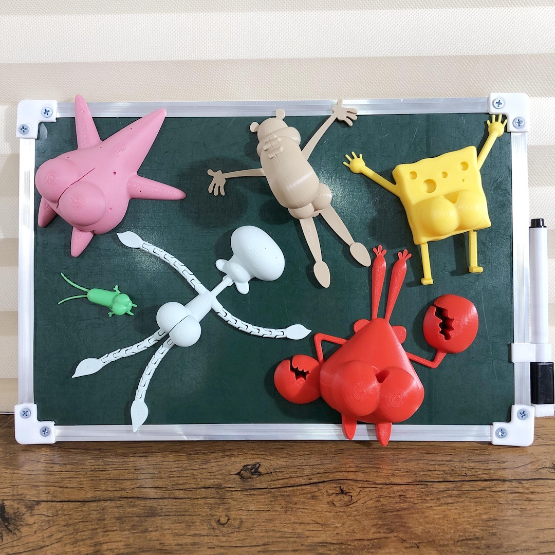 Spongebob Squarepants Fridge Magnets Set – 3D Printed Cartoon ...