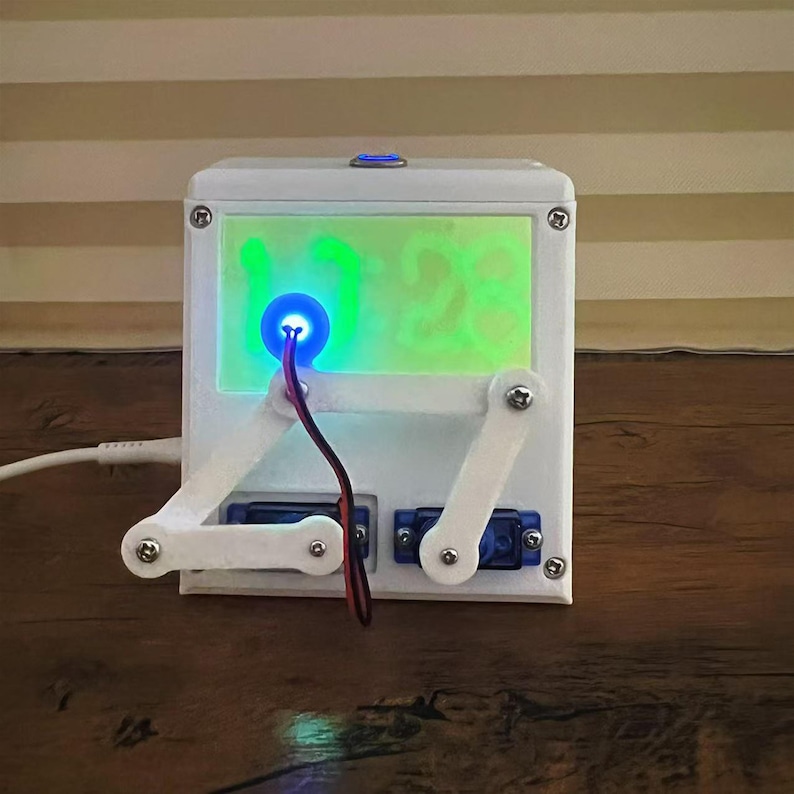 Retro Mechanical Drawing Clock 3D Printed Luminous Time Display With ...
