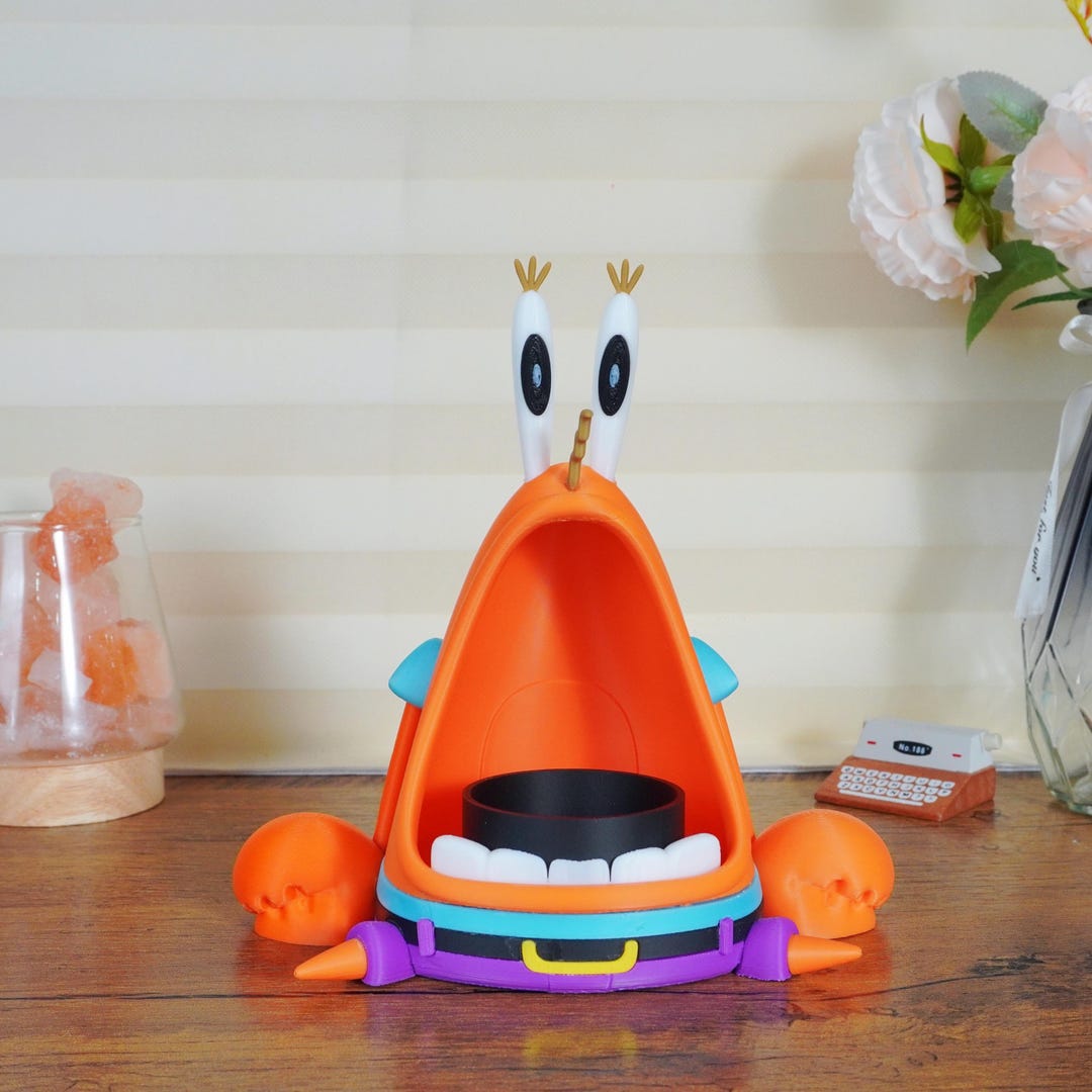 Mr Krabs Shaped Hamster Bowl 3D Printed Cartoon Crab Food Dish for ...
