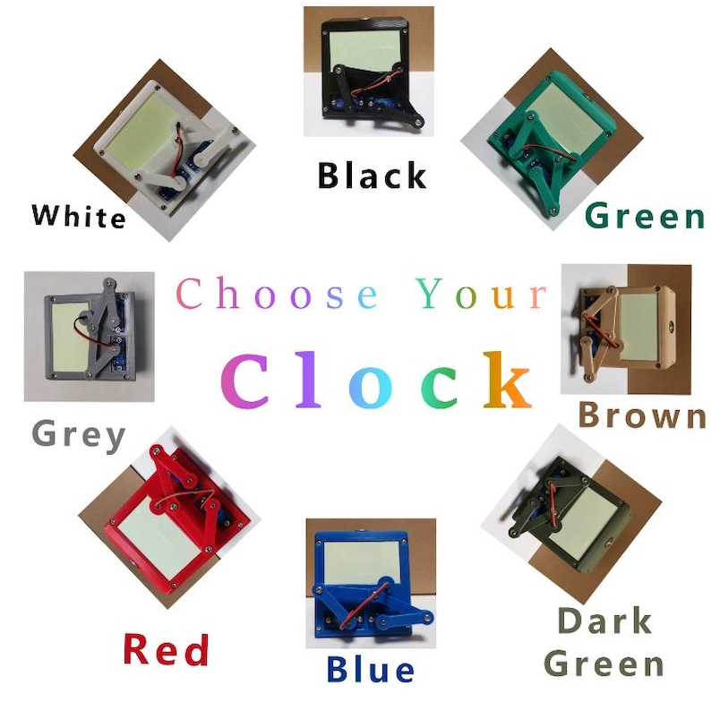 Retro Mechanical Drawing Clock 3D Printed Luminous Time Display With ...