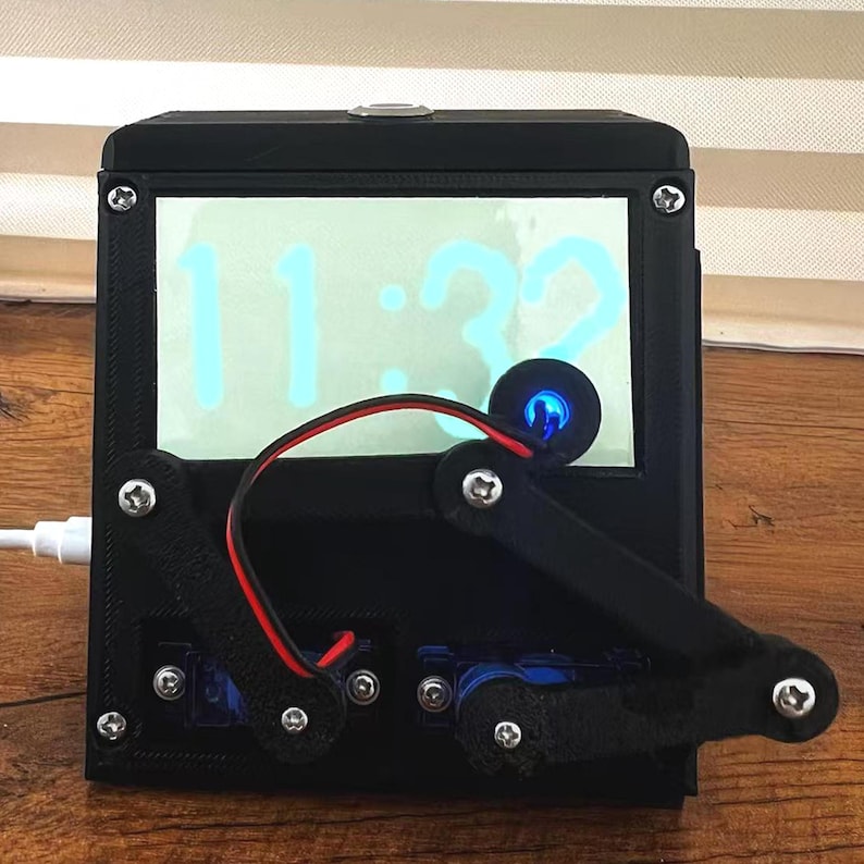 Retro Mechanical Drawing Clock 3D Printed Luminous Time Display With ...