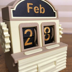 Vintage Desk Calendar 3D Printed Perpetual Rotating Date Display Retro ...