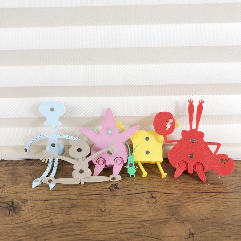 Spongebob Squarepants Fridge Magnets Set – 3D Printed Cartoon ...