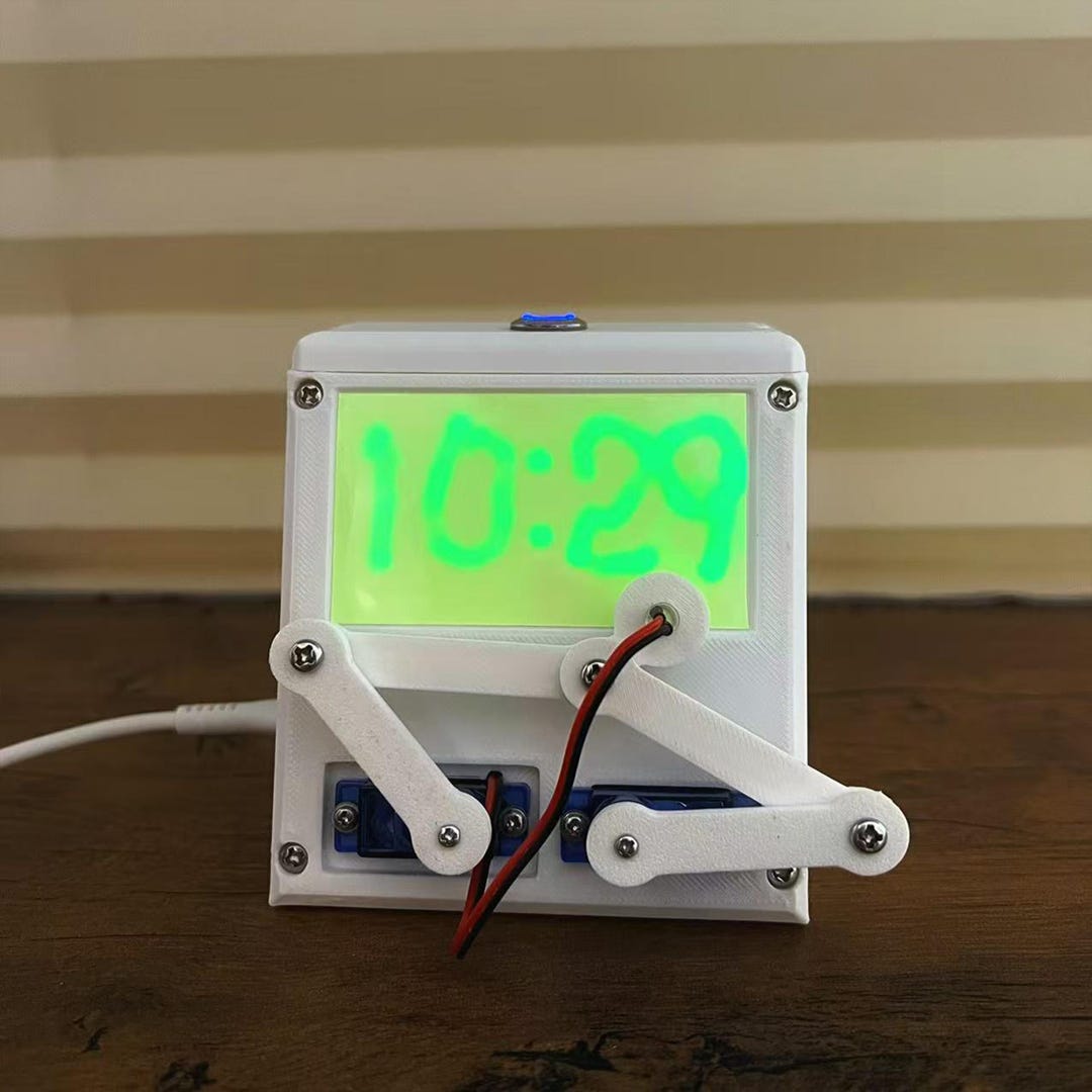 Retro Mechanical Drawing Clock 3D Printed Luminous Time Display With ...