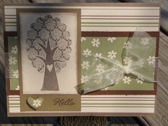 Items similar to Hello Tree Card on Etsy
