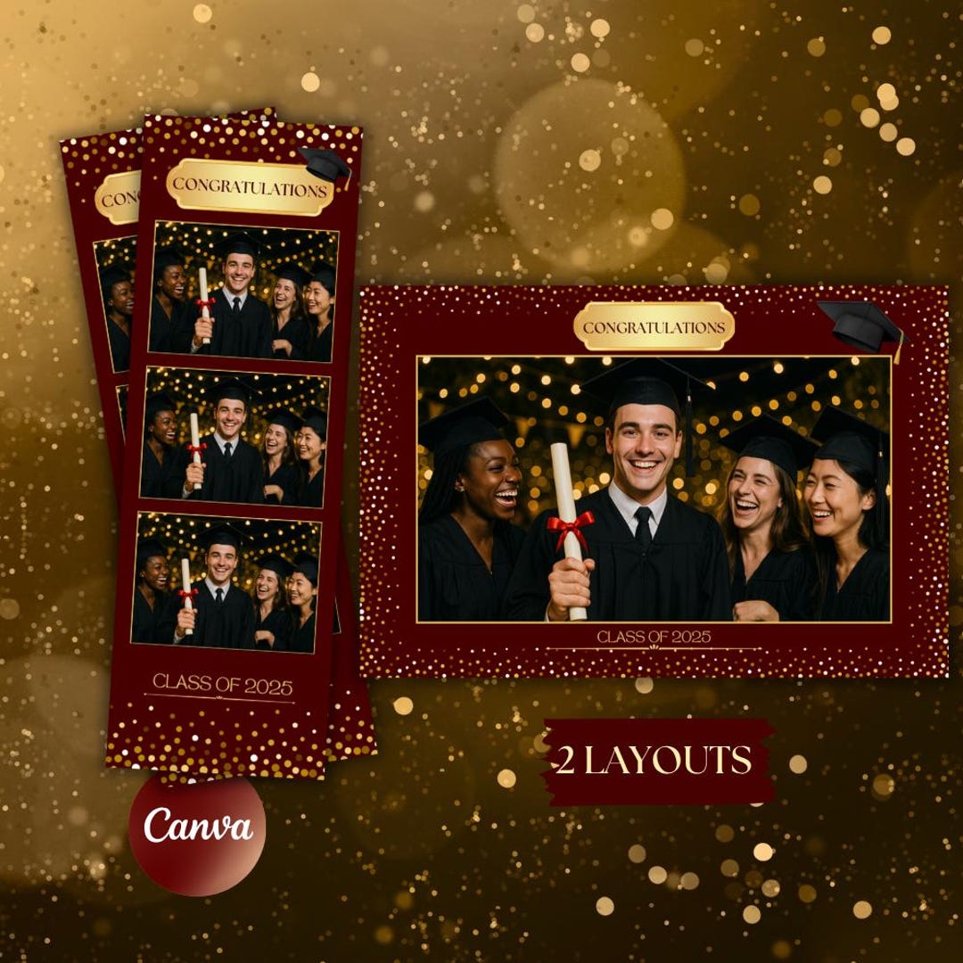 TEMPLATE PHOTOBOOTH Graduation, Gala, Canva – Customizable Template 2x6 ...