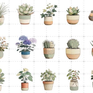 51 Houseplants Clipart – Potted Greenery, Cactus, Flowers, Indoor ...