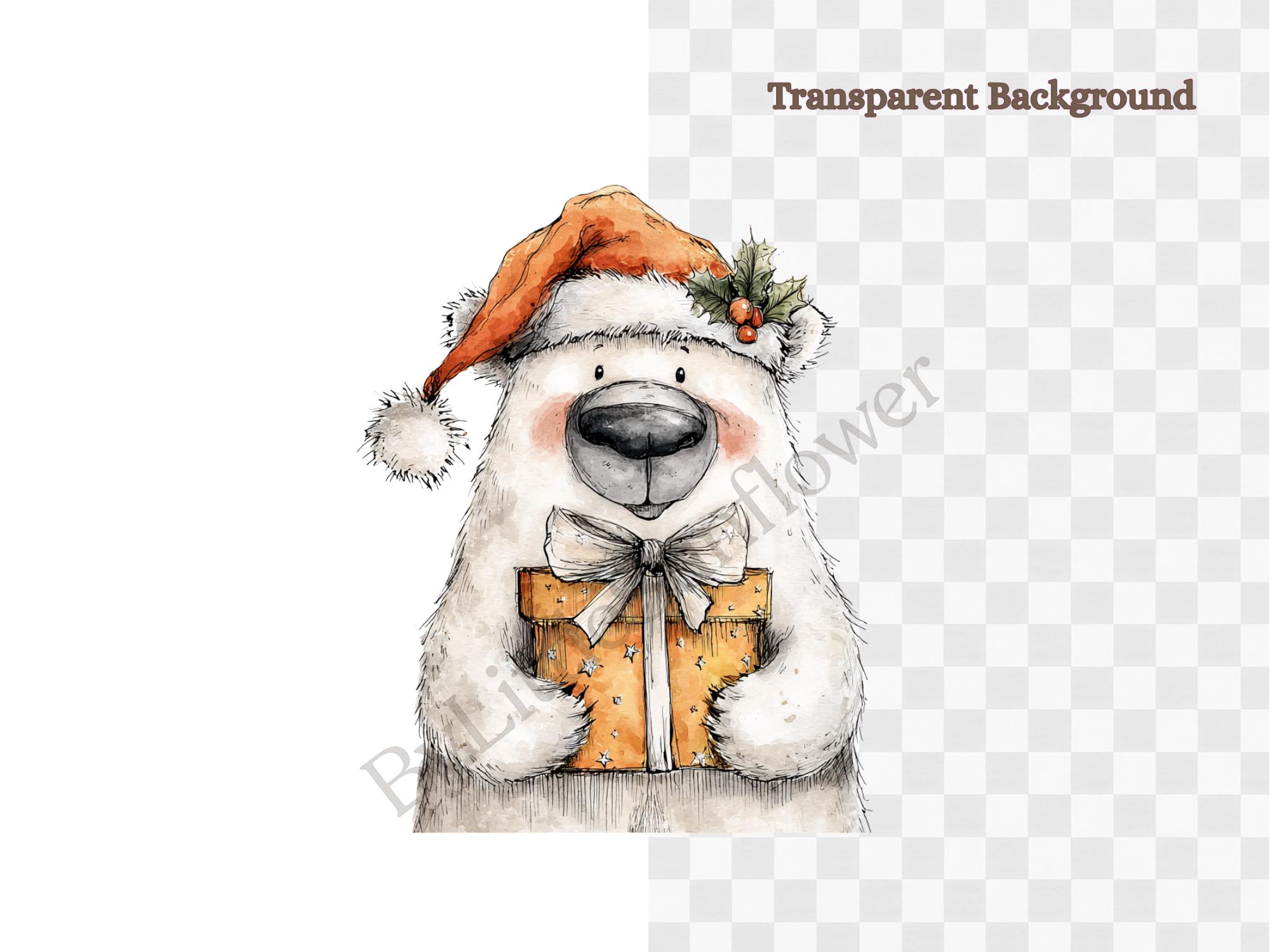 Watercolor Christmas Animal Clipart: Cozy Winter Portraits (PNG Digital ...