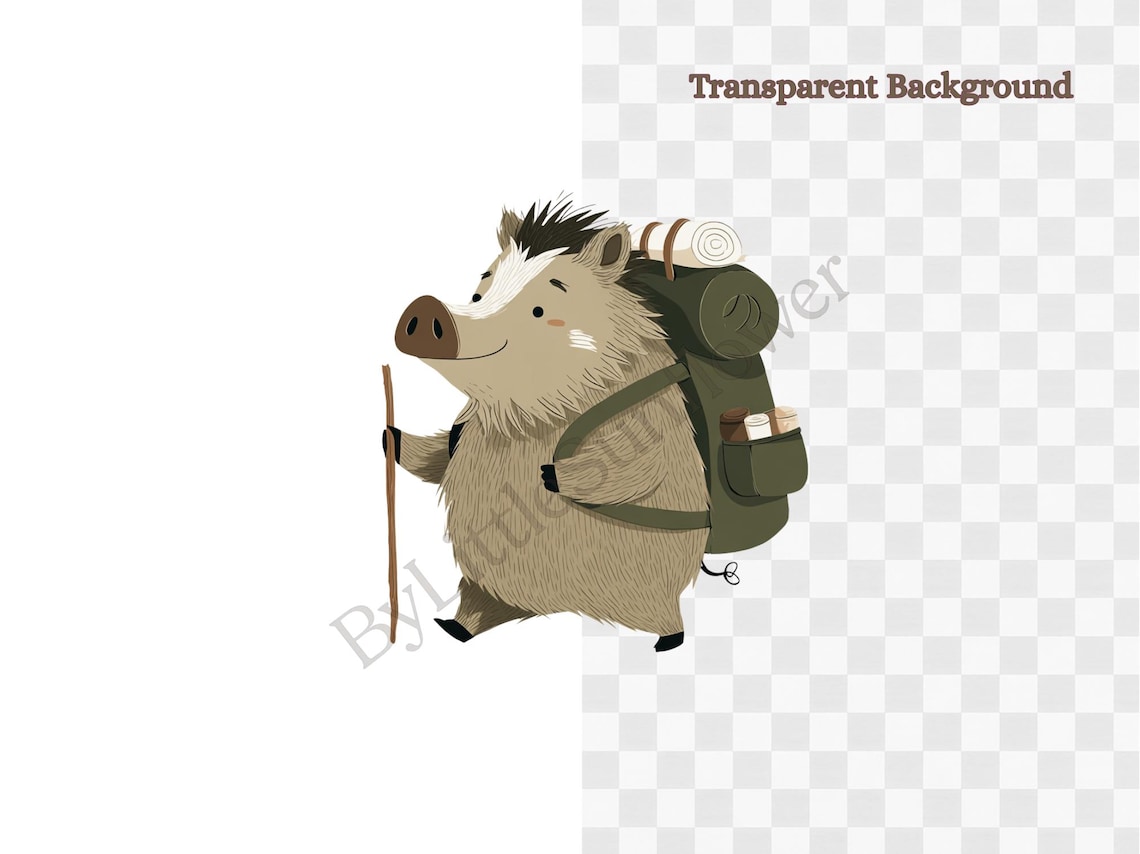 Camping Animals Clipart: Whimsical Woodland PNG Illustrations (digital ...