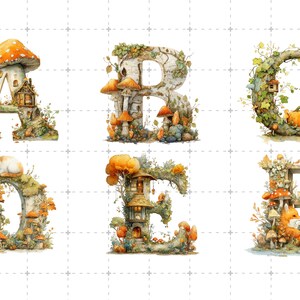 Watercolor Forest Alphabet Clipart: Woodland Animals, Autumn Leaves ...