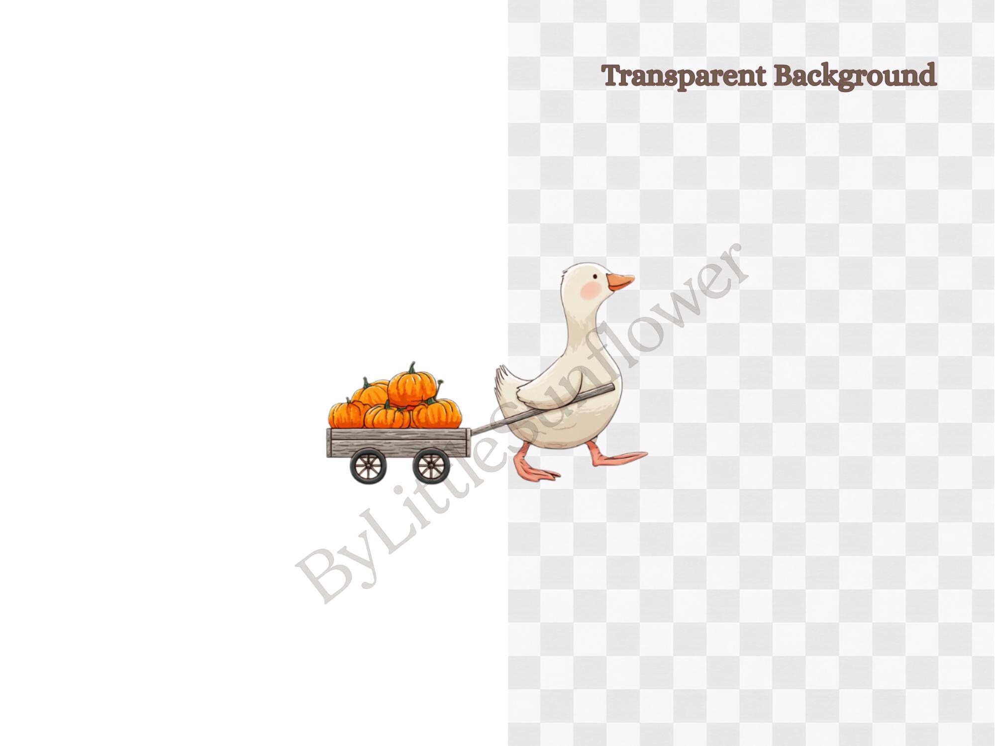 28 Cute Goose Clipart for Fall Season – Autumn Goose With Pumpkins ...
