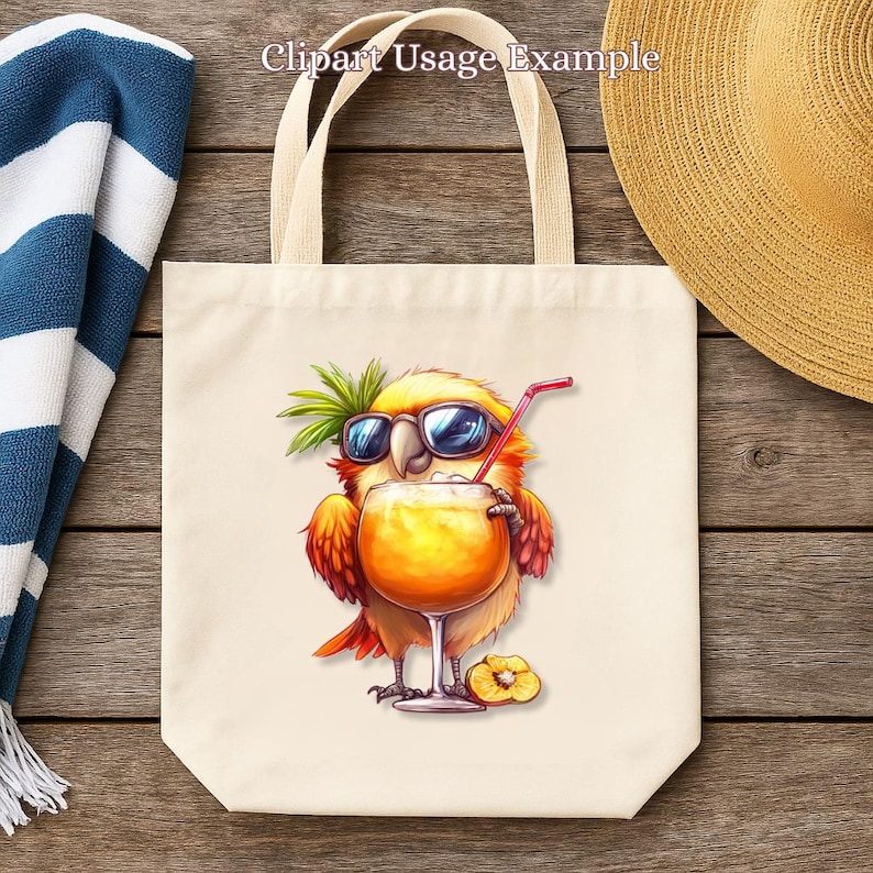 20 PNG Vivid Summer Pool Party Animals Clipart Bundle, Tropical Fun ...