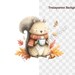 Watercolor Animal Pumpkin Patch Clipart: Autumn PNG Bundle (digital ...