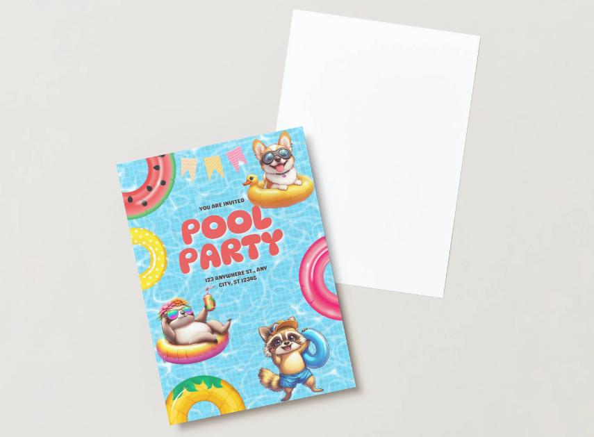 20 PNG Vivid Summer Pool Party Animals Clipart Bundle, Tropical Fun ...
