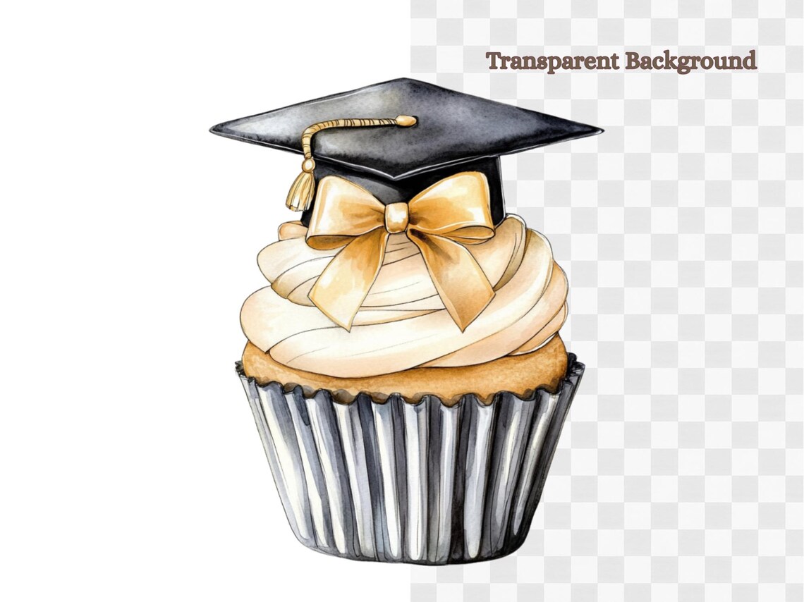 Watercolor Graduation Clipart Set: Class of 2025 PNG Graphics (digital ...