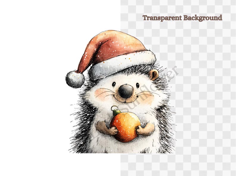 Watercolor Christmas Animal Clipart: Cozy Winter Portraits (PNG Digital ...