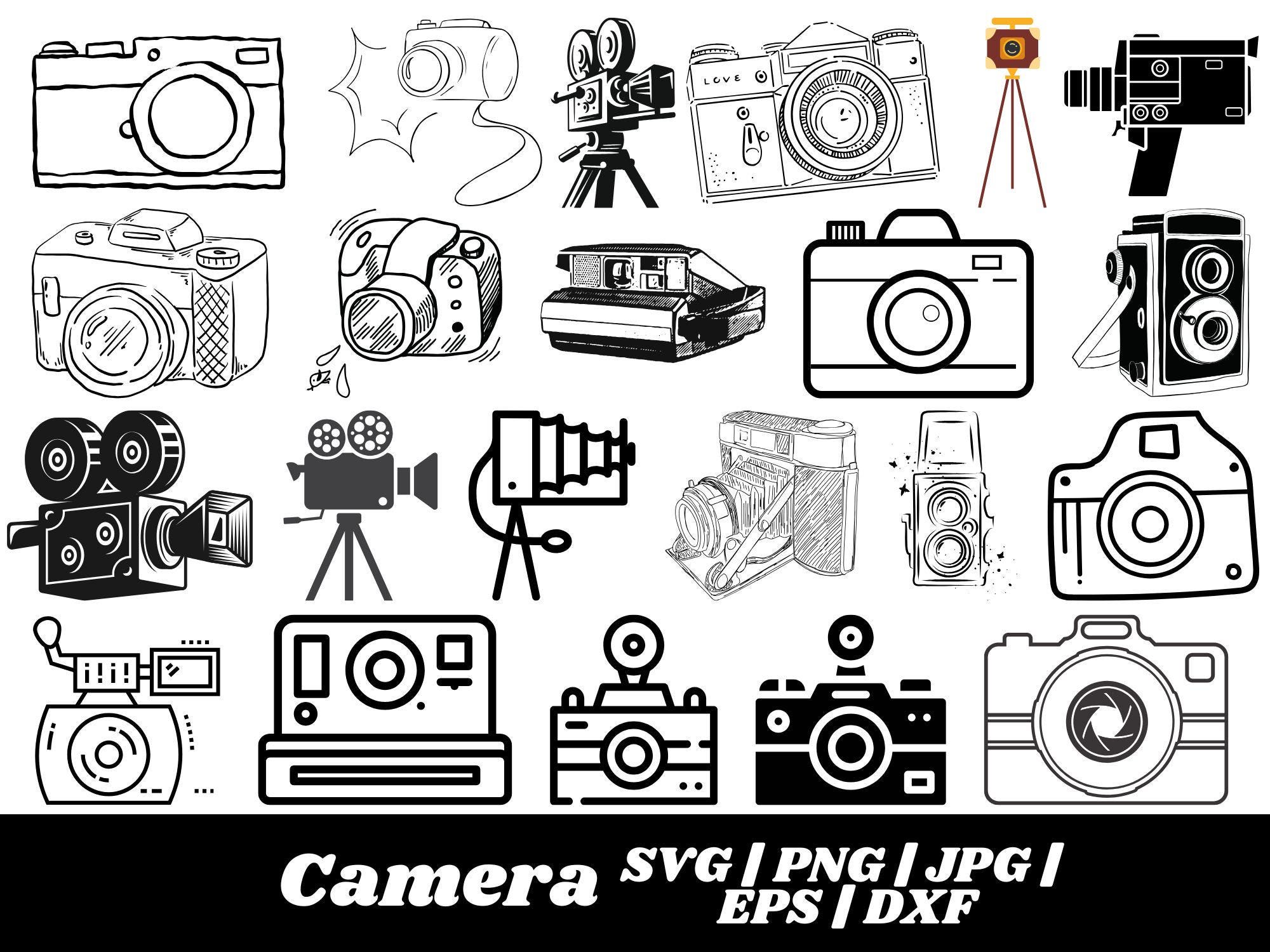 Camera SVG Bundle, Camera PNG Bundle, Camera Clipart, Camera SVG Cut ...