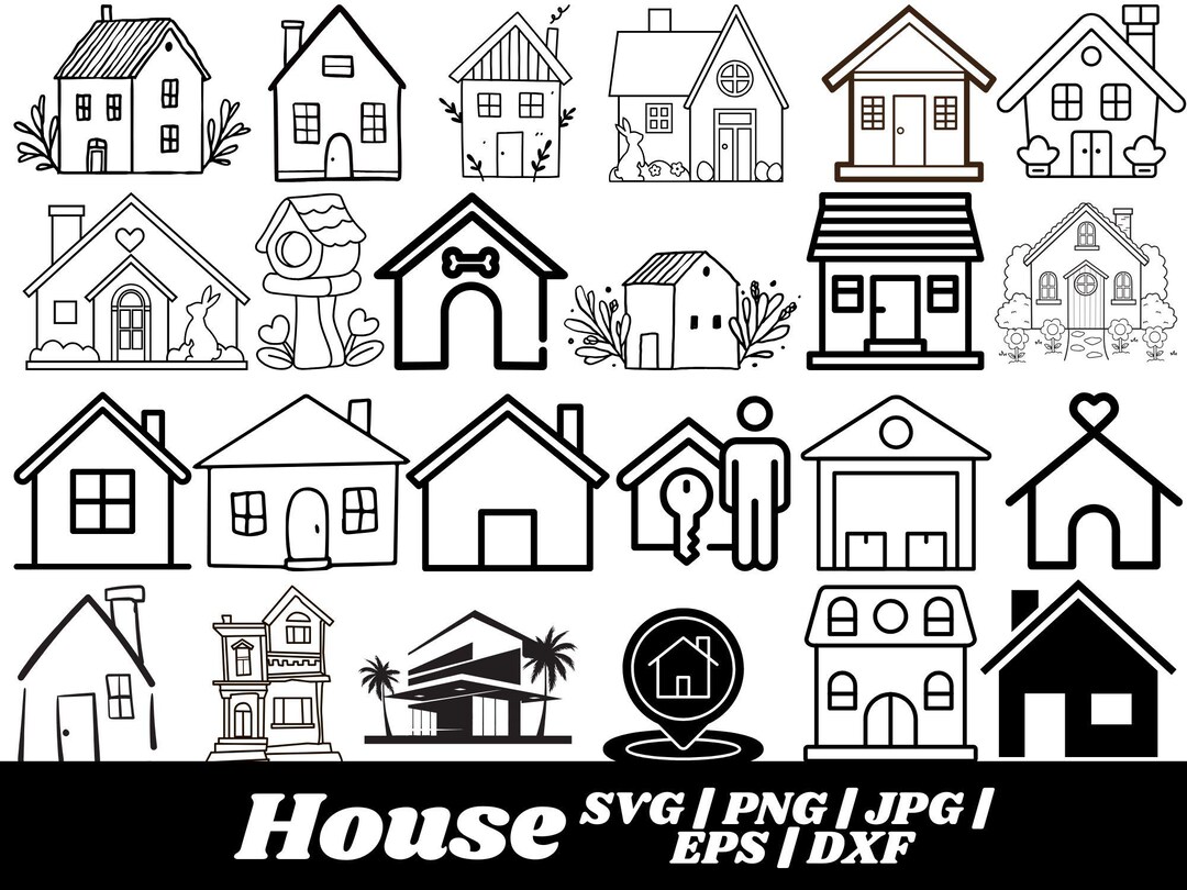 Little House Svg Bundle,plotter File Home,house Svg,floral House Svg ...