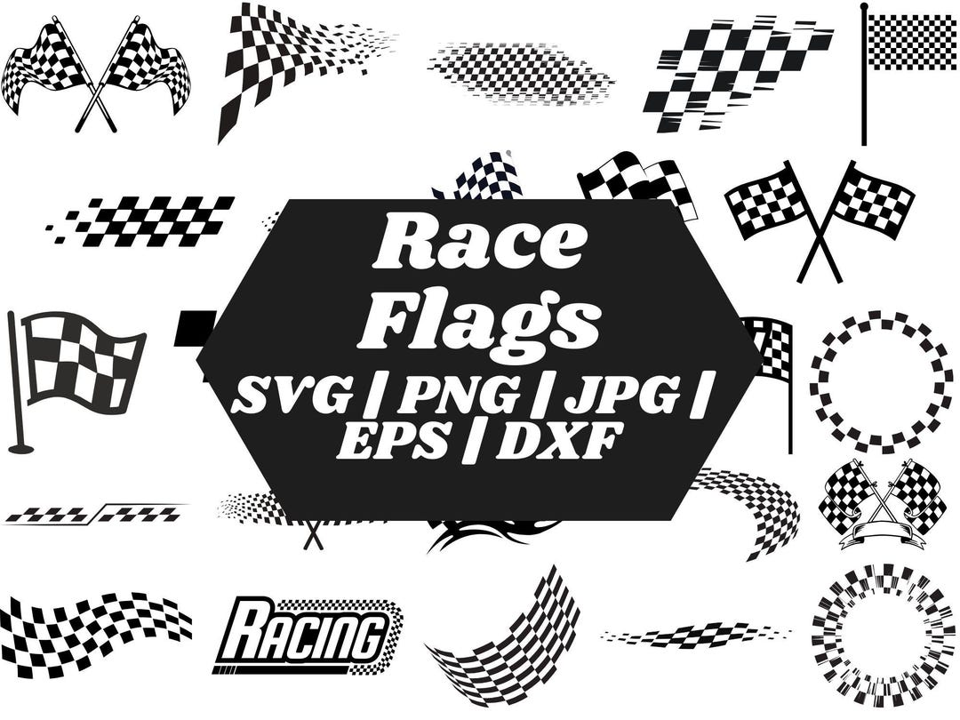 Race Flag Svg Bundle, Checkered Flag Svg, Racing Flag Svg,racing Flag ...