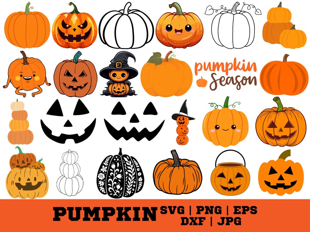 Pumpkin SVG Bundle, Pumpkin SVG, Pumpkin Vector, Halloween Svg, Pumpkin ...