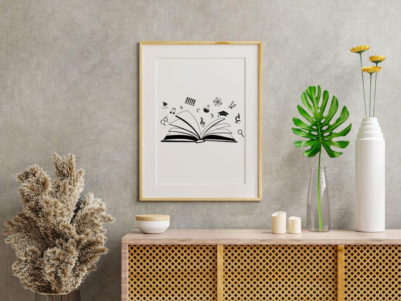 Open Book SVG, Book Cricut, Library Clipart, Book Monogram, Book ...