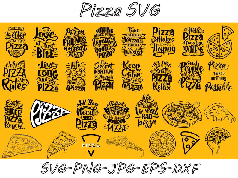 Pizza Slice SVG Bundle: Italian Food Graphics (digital Download - Etsy