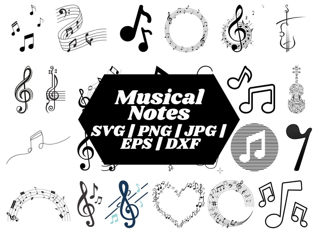 Music Notes Svg,musical Notes Instant Download Svg,music Notes Png ...