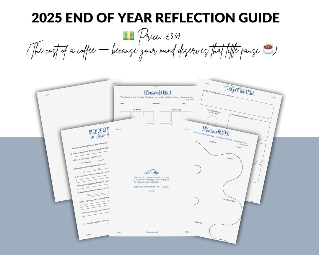 2025 End of Year Reflection Guide| Printable Self Reflection | Journal ...