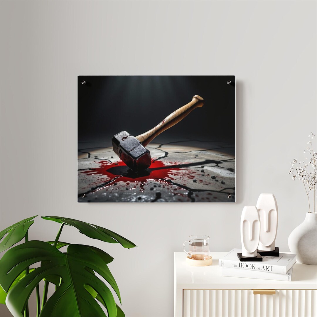 Thrash Metal Wall Art Bloodied Hammer Aesthetic, Vintage Metallica ...