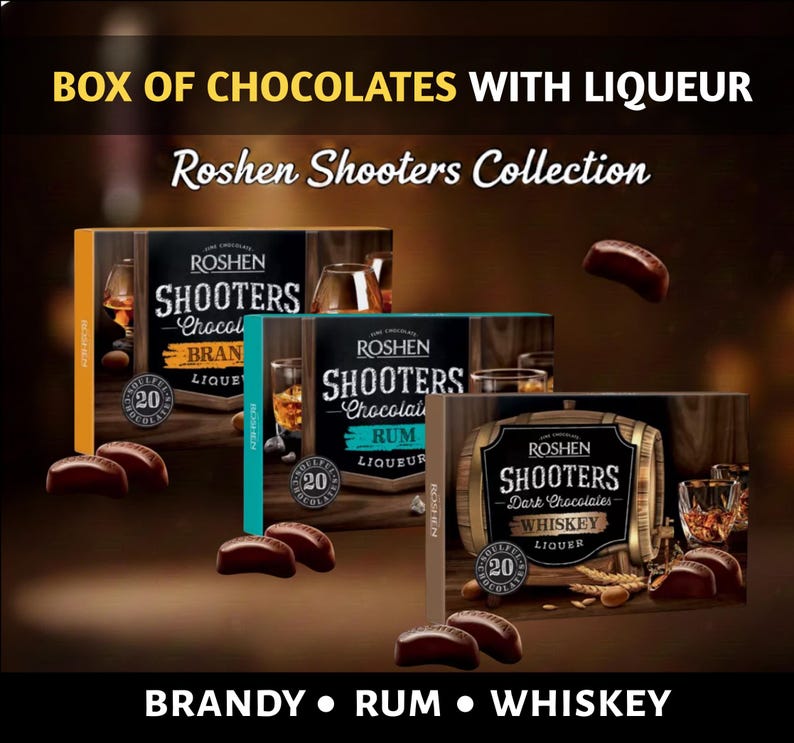 Roshen Shooters Liqueur Chocolates | Ukrainian Adult Gift Box - Etsy