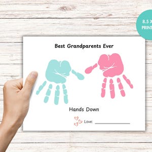 Grandparents' Day Handprint Art - Printable Keepsake Craft for Grandpa ...