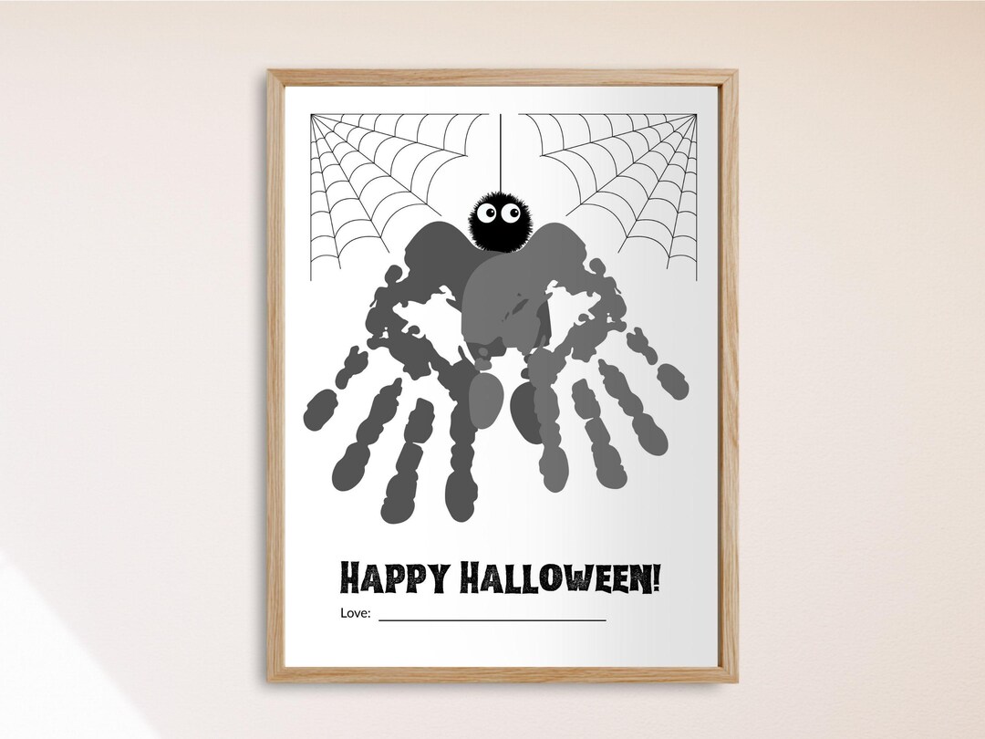 Halloween Handprint Art for Kids, Spider Handprint Art, Spooky ...