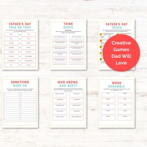 Printable Father's Day Game Bundle, Who Knows Dad Best, Word Scramble ...