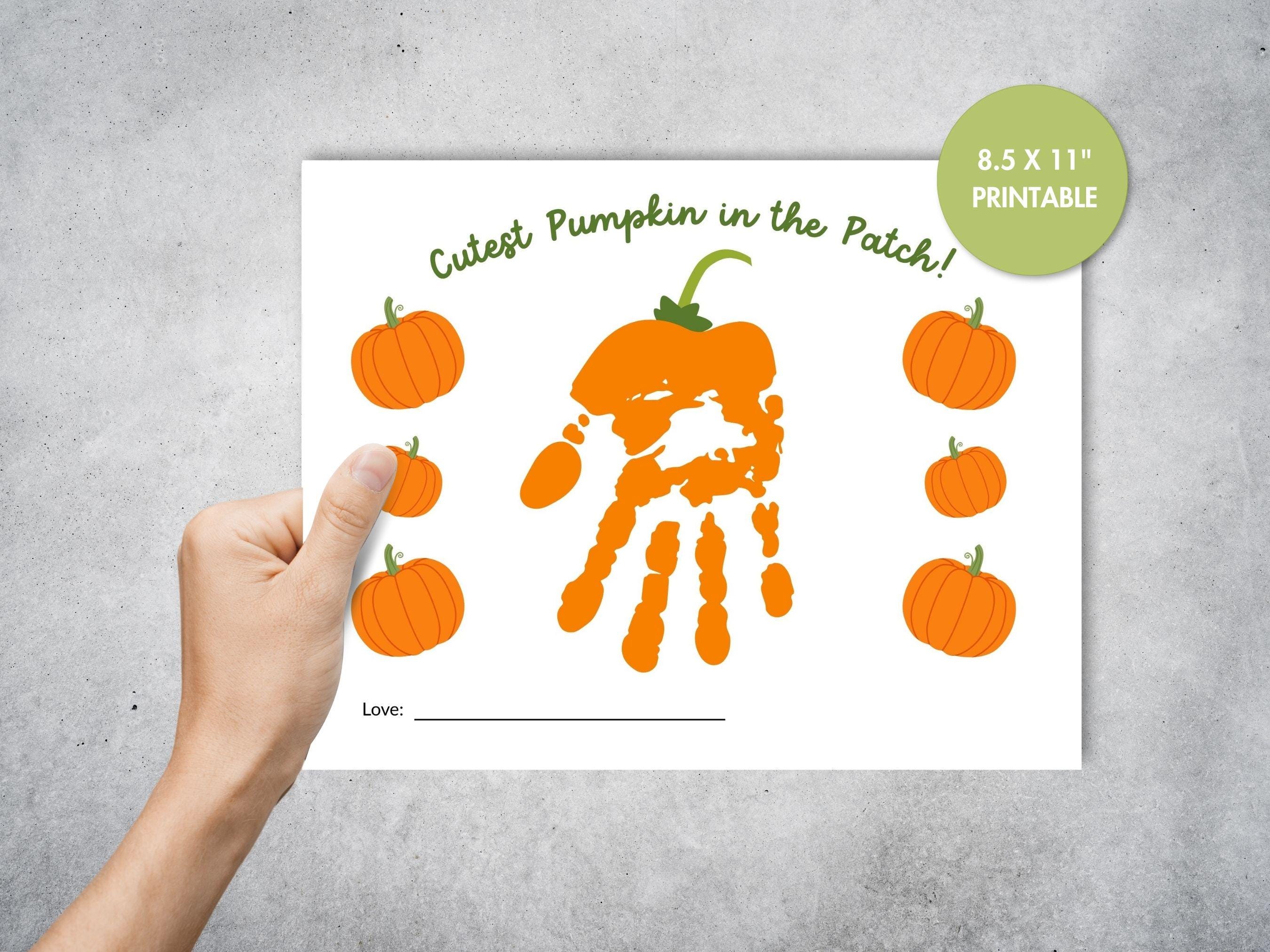 Pumpkin Handprint Art for Fall, Halloween Handprint Art, Pumpkin Patch ...