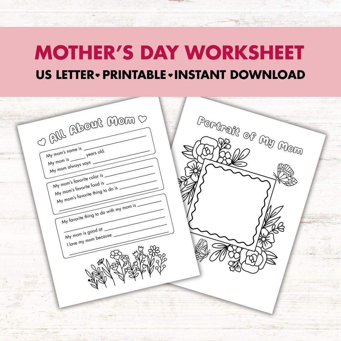 All About Mom Questionnaire Worksheet for Mother's Day, Printable Activity - Etsy