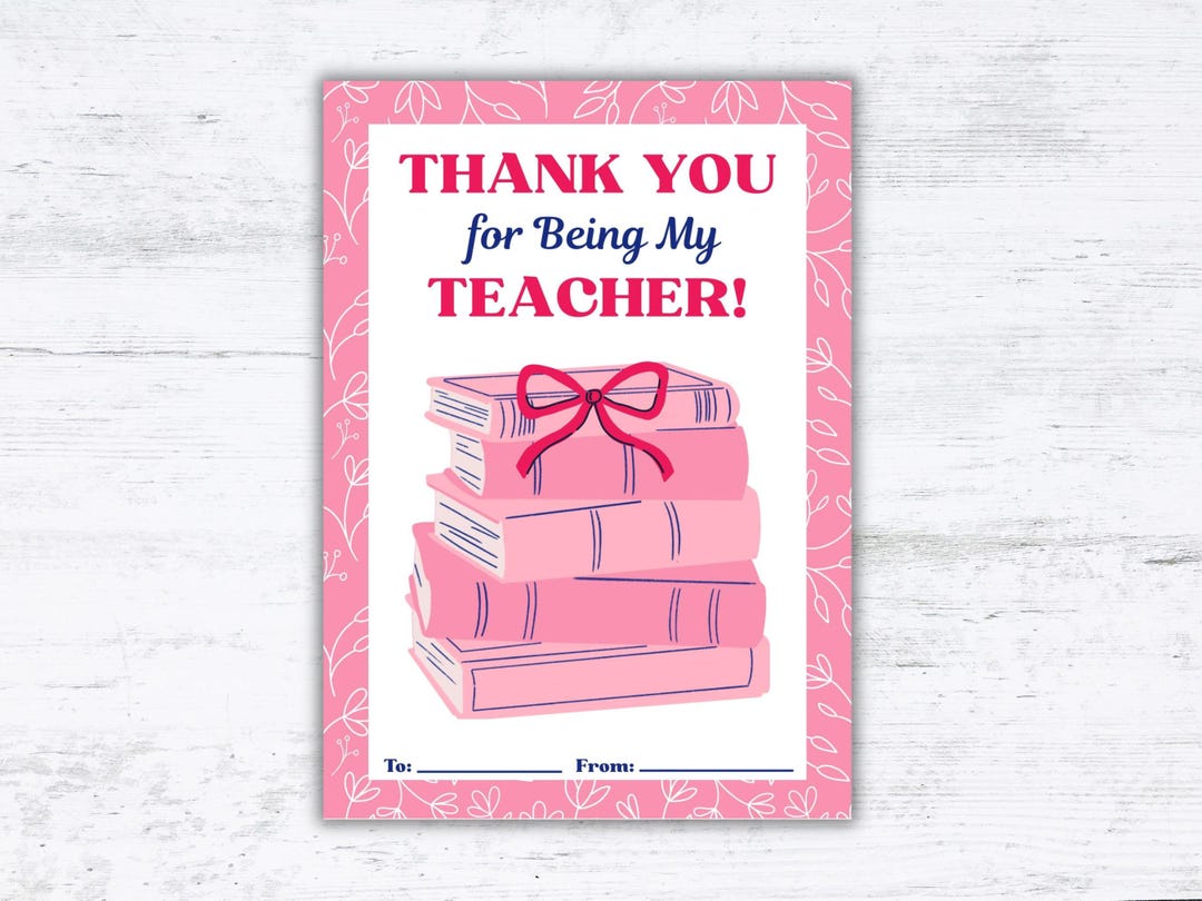 Printable Thank You Gift Card Holder for Teachers - End of Year Teacher ...