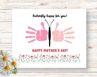 Mother's Day Butterfly Handprint Art - Kids Craft - Daycare, Preschool ...