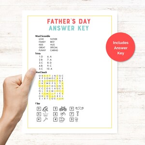 Printable Father's Day Game Bundle, Who Knows Dad Best, Word Scramble ...