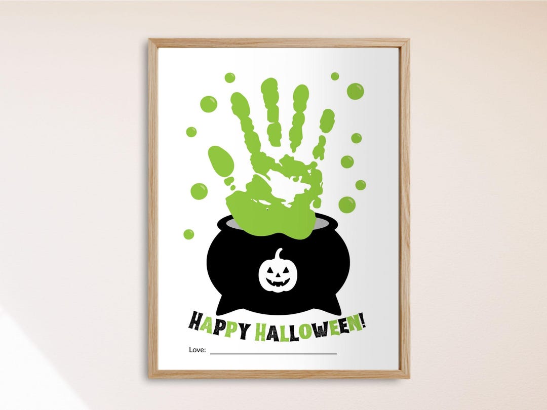 Halloween Handprint Art, Witch's Cauldron Handprint Art, Spooky ...