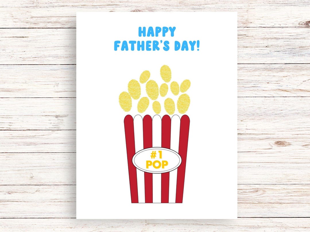 Father's Day Fingerprint Popcorn Craft - Printable Keepsake, Works for ...