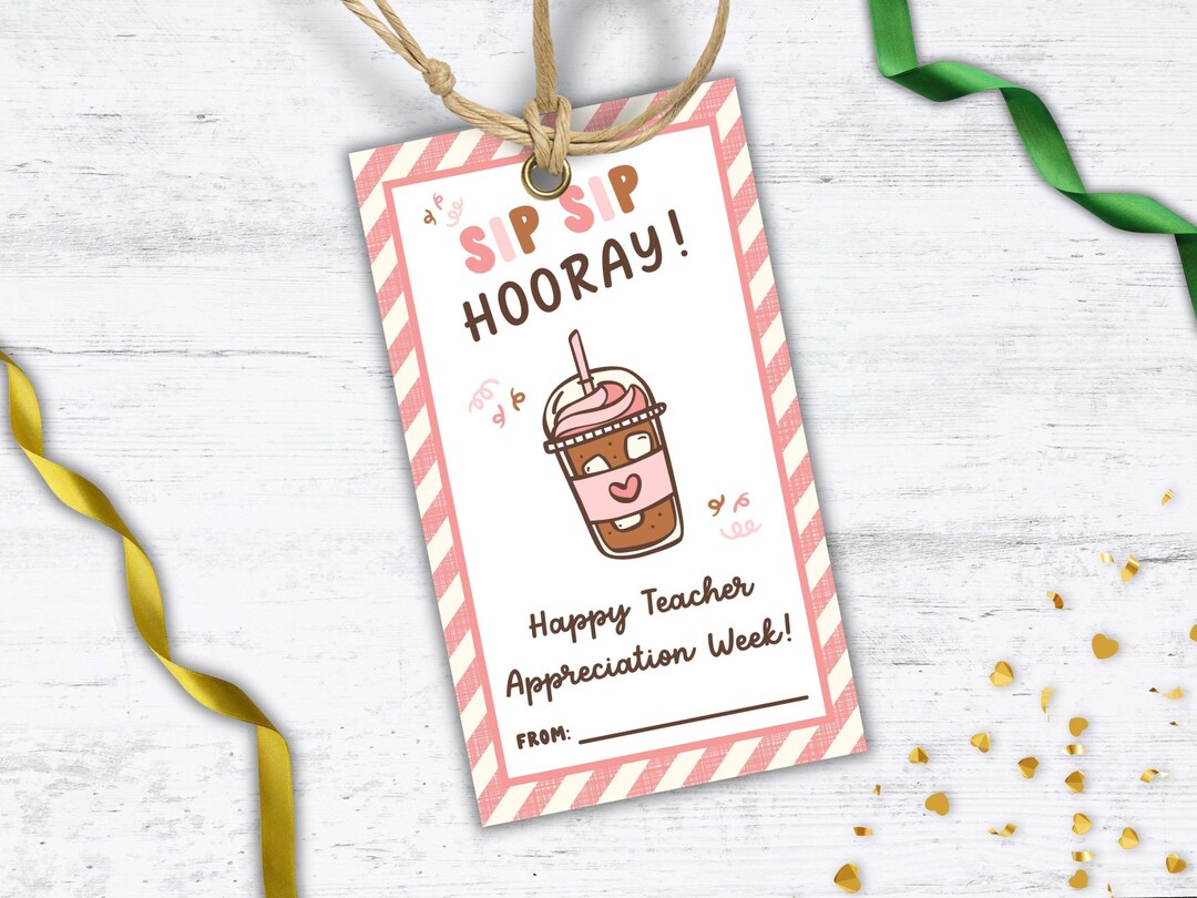 Teacher Gift Tag for Coffee, Printable End of Year Gift Label - Etsy