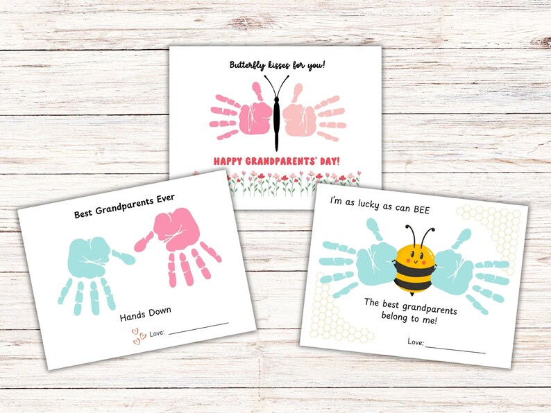 Handprint Craft Bundle of 10 for Grandparents' Day, Printable Activity ...