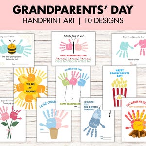 Handprint Craft Bundle of 10 for Grandparents' Day, Printable Activity ...