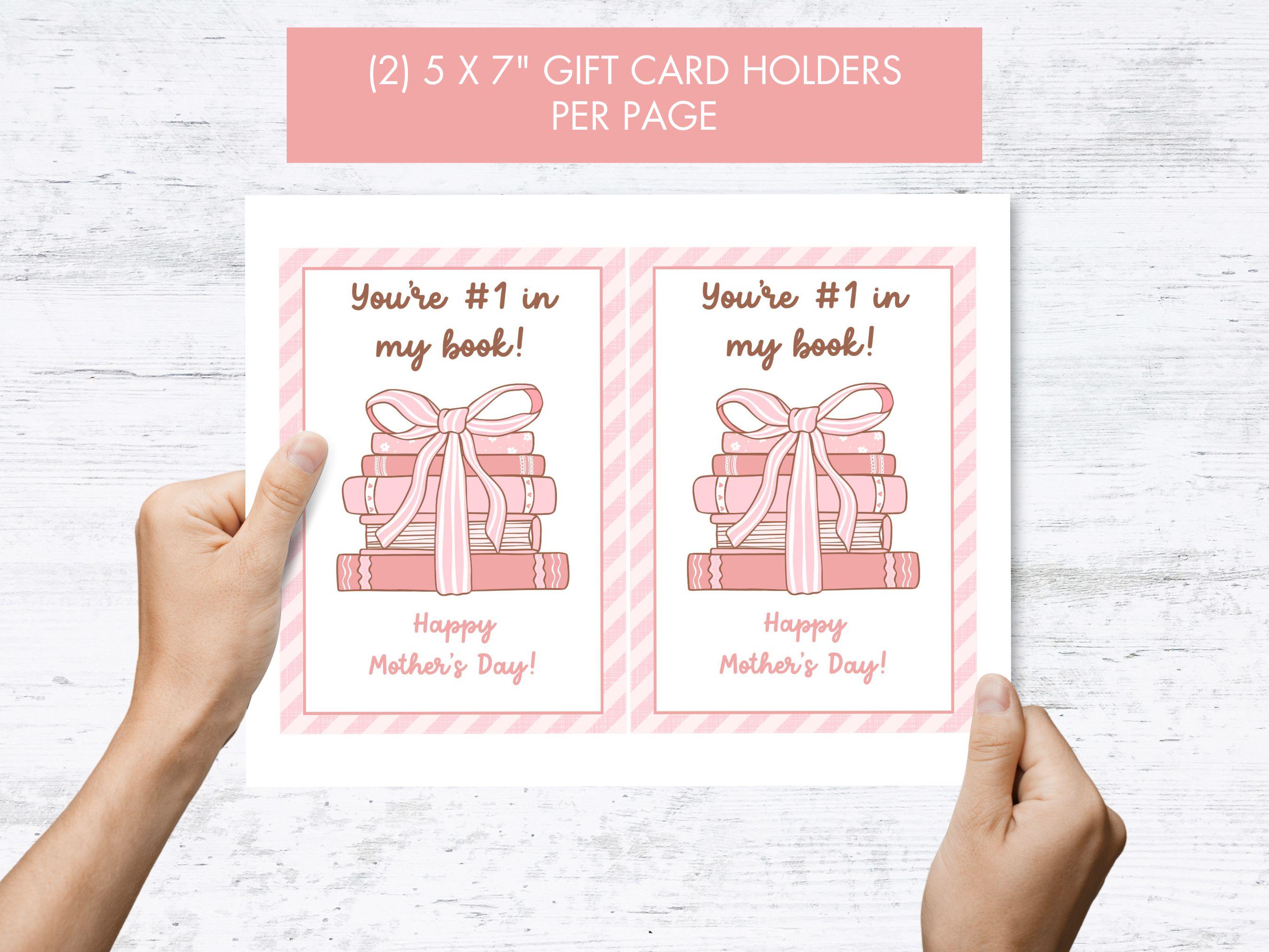 Book Lover Gift Card Holder Printable for Mother's Day - Last Minute ...