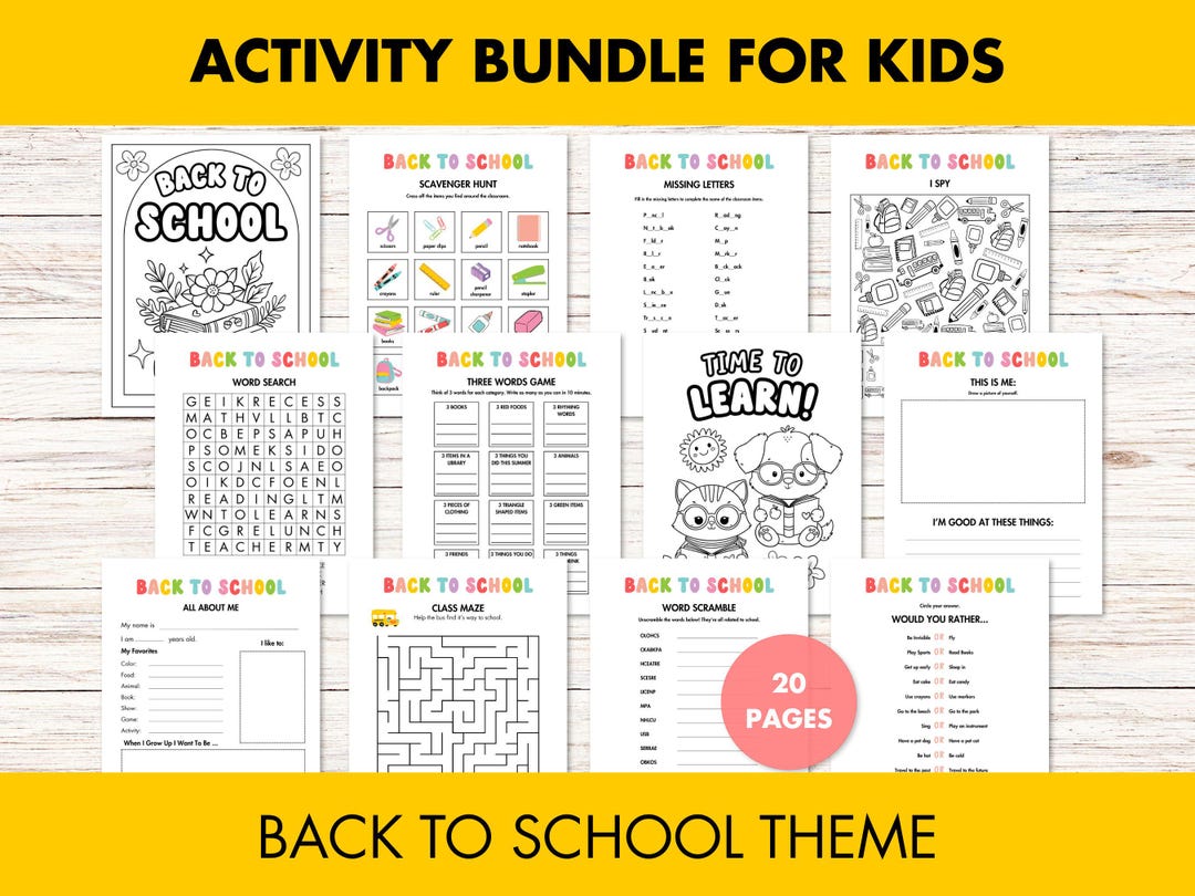 Back to School Activity Bundle, Games, Get to Know Me Worksheets ...