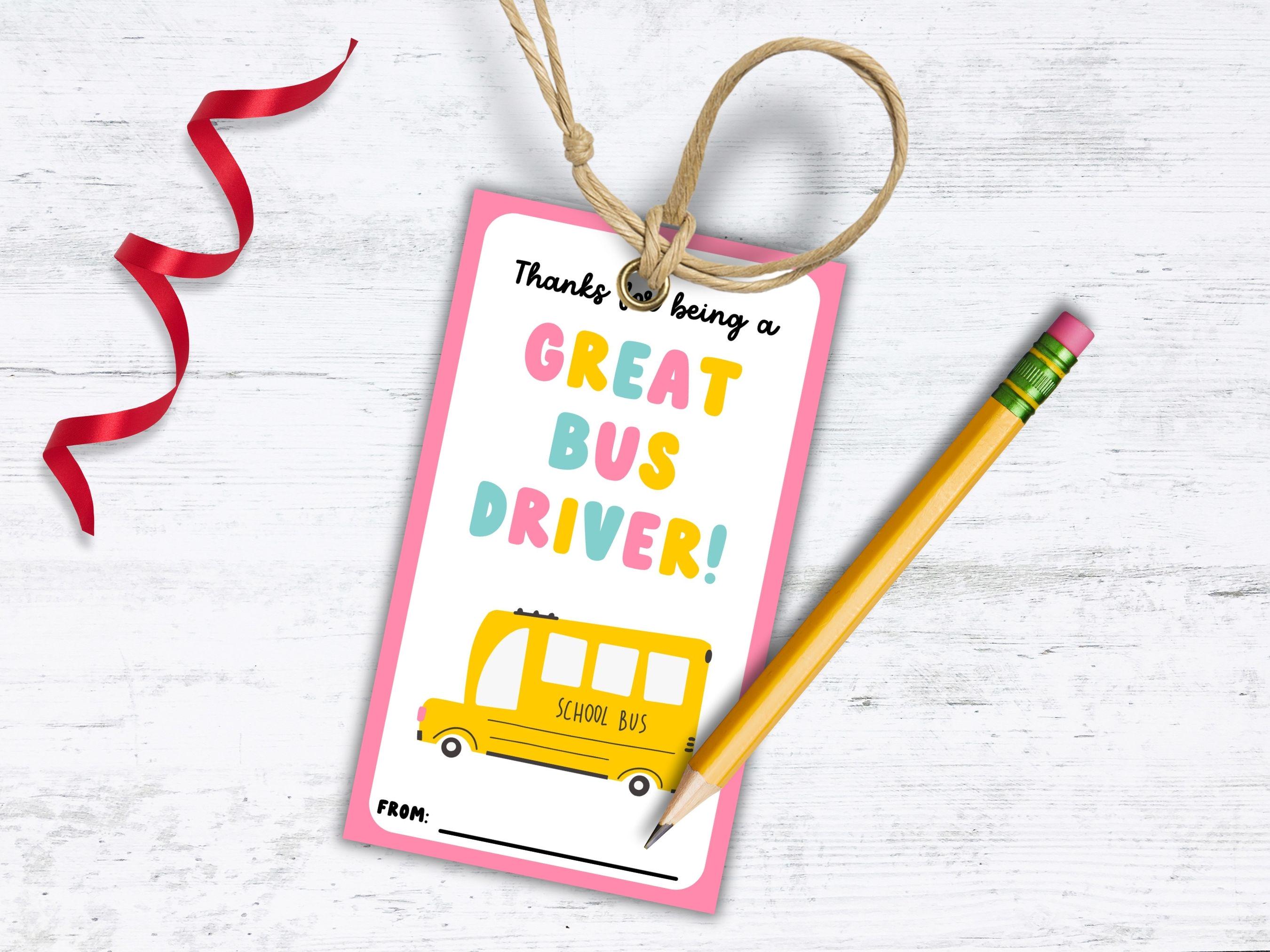 Printable Bus Driver Gift Tags, Thank You, Instant Download Gift Label ...