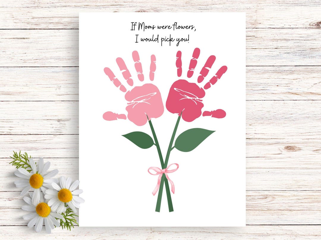 Mother's Day Handprint Flower Bouquet Craft - Printable Keepsake - Etsy